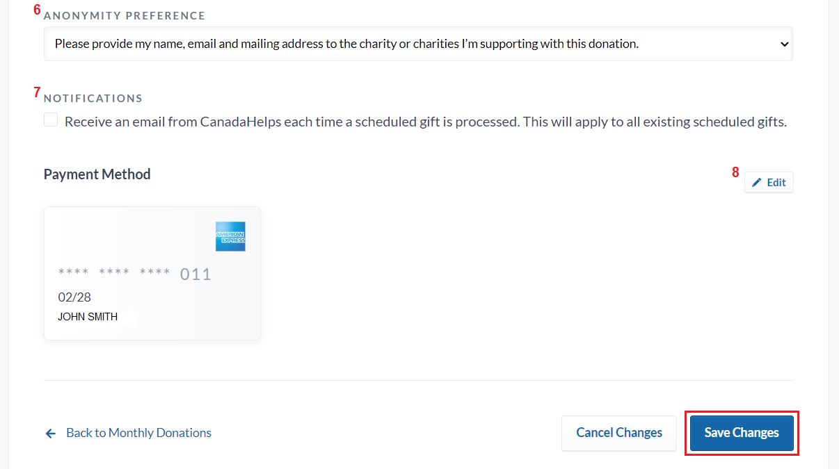 Monthly Giving Through CanadaHelps
