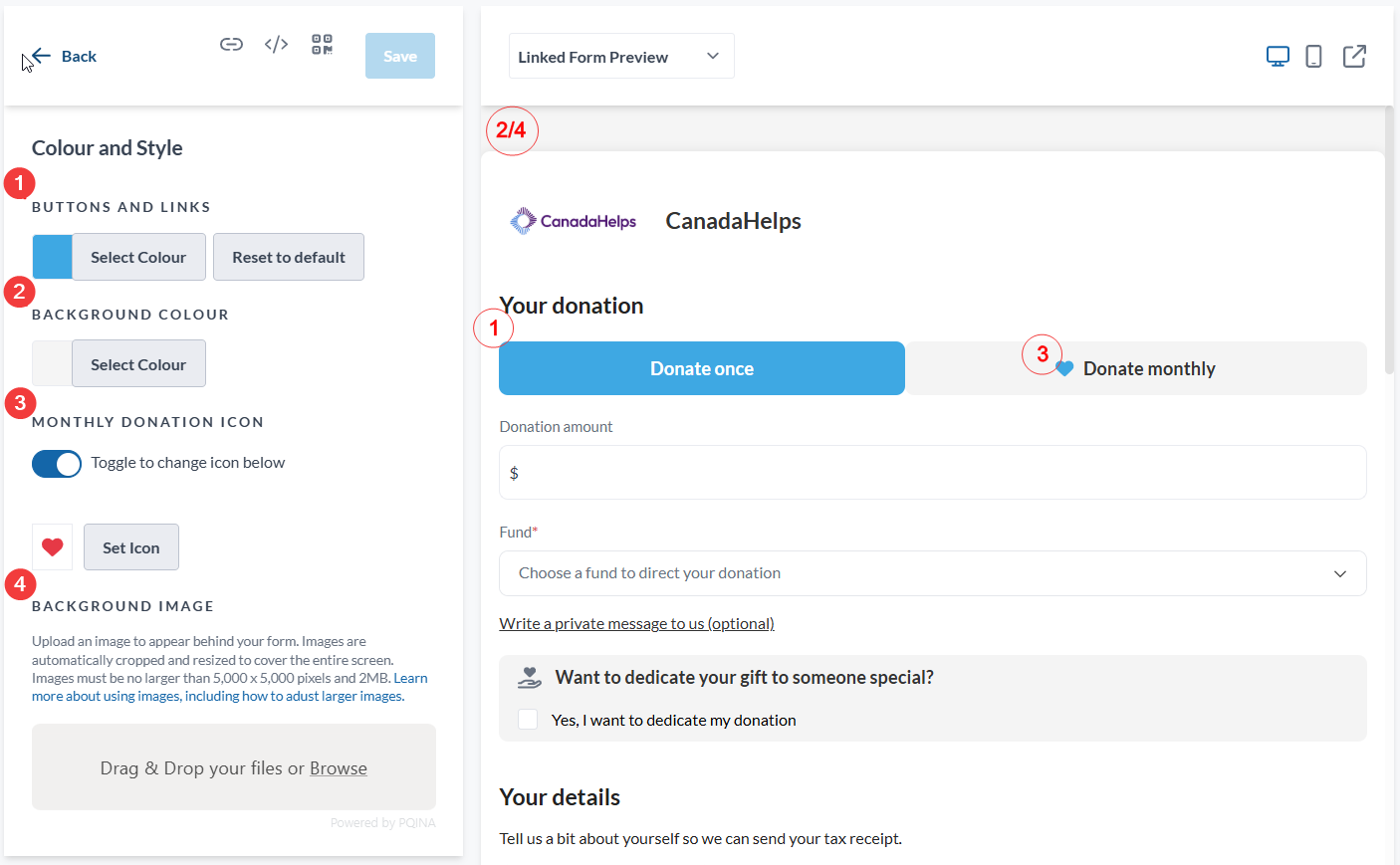 Creating a Donation Form: Form Branding